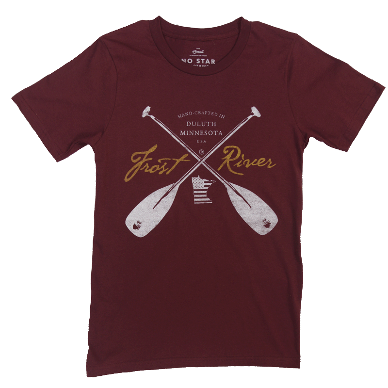 Frost River Burgundy Crossed Paddles Tee | Made in USA